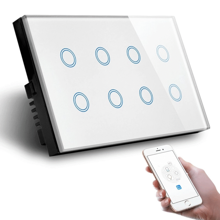 Tuya APP 8 Gang OEM WiFi Touch Sensitive Light Switch Smart Home Wall ...